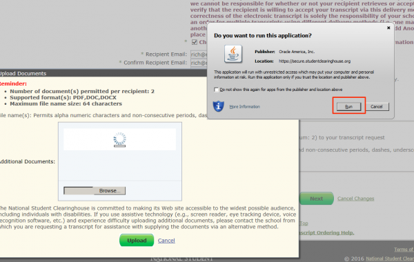 How do I upload an attachment if I get a Java error in Internet Explorer?