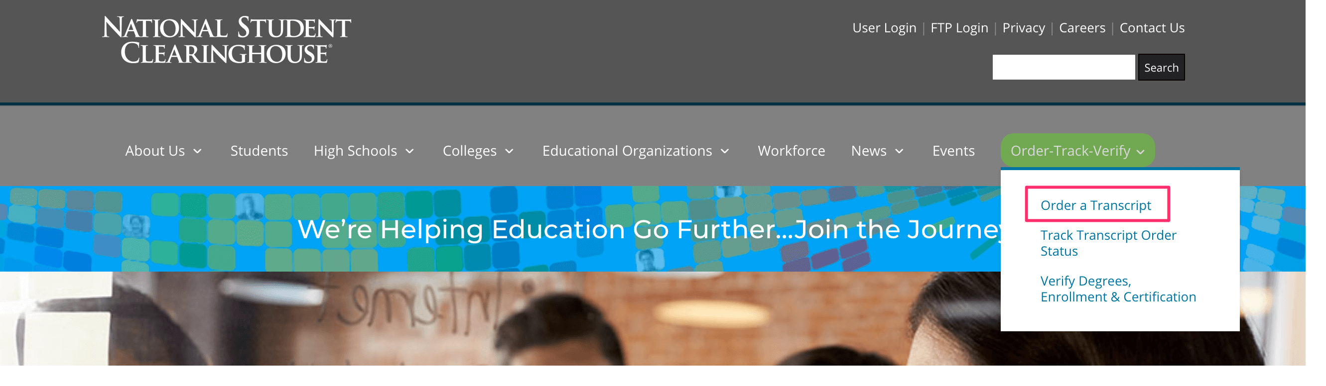 Selecting a School - Transcript Ordering